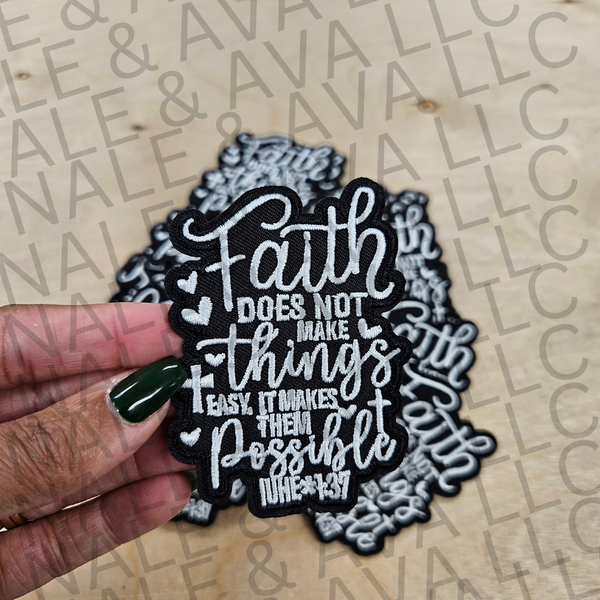 Faith Does Not Make Things Easy Hat Patch | Christian Hat Patch for ...