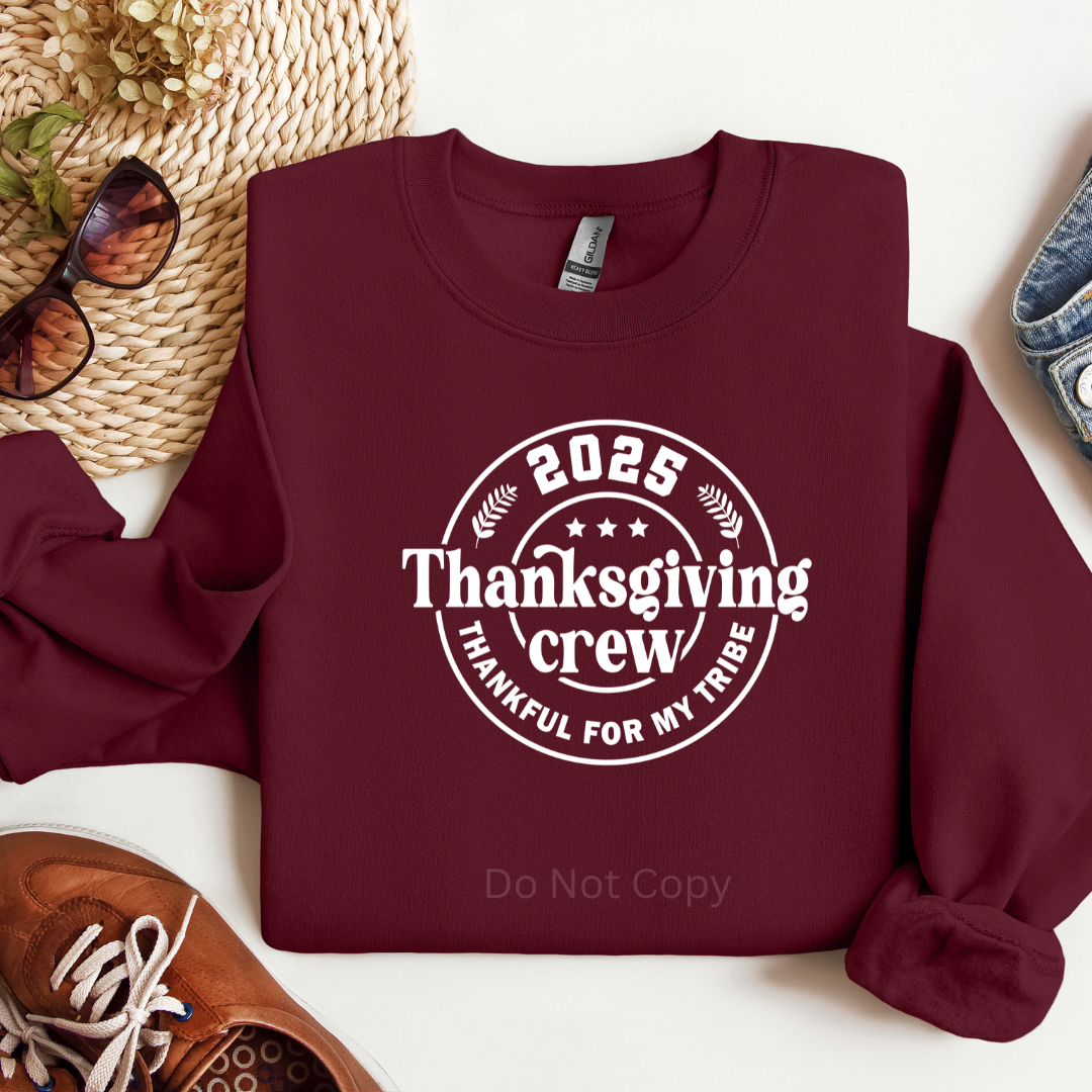 Thanksgiving Crew Screen Print Transfer | Fall Custom T-Shirt Design ...
